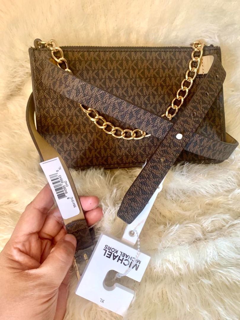 Re-pricing!!! MK Fanny Pack Signature Logo Pull Chain Belt Bag, Luxury ...