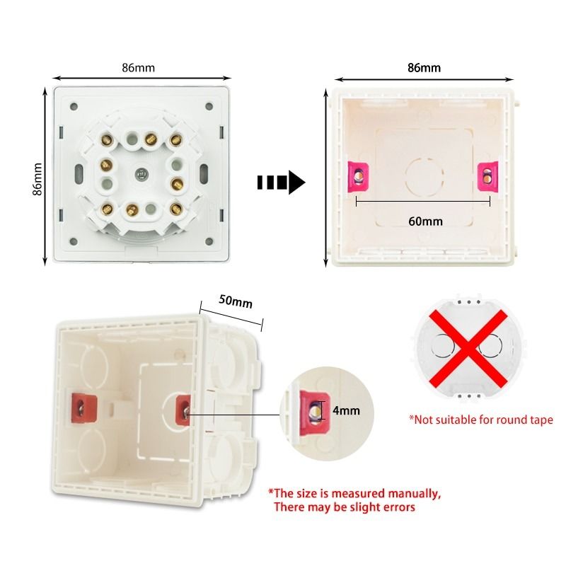 Avoir Light Switch Circular Ring LED Black Tempered Glass Panel Wall ...