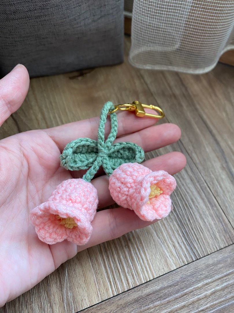Bellflower Crochet Keychain, Women's Fashion, Watches & Accessories ...