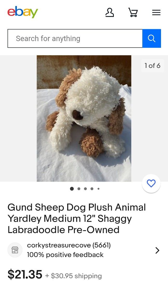 BIG SIZE GUND BRAND LABRADOODLE SHEEP DOG PLUSH, Hobbies & Toys, Toys ...