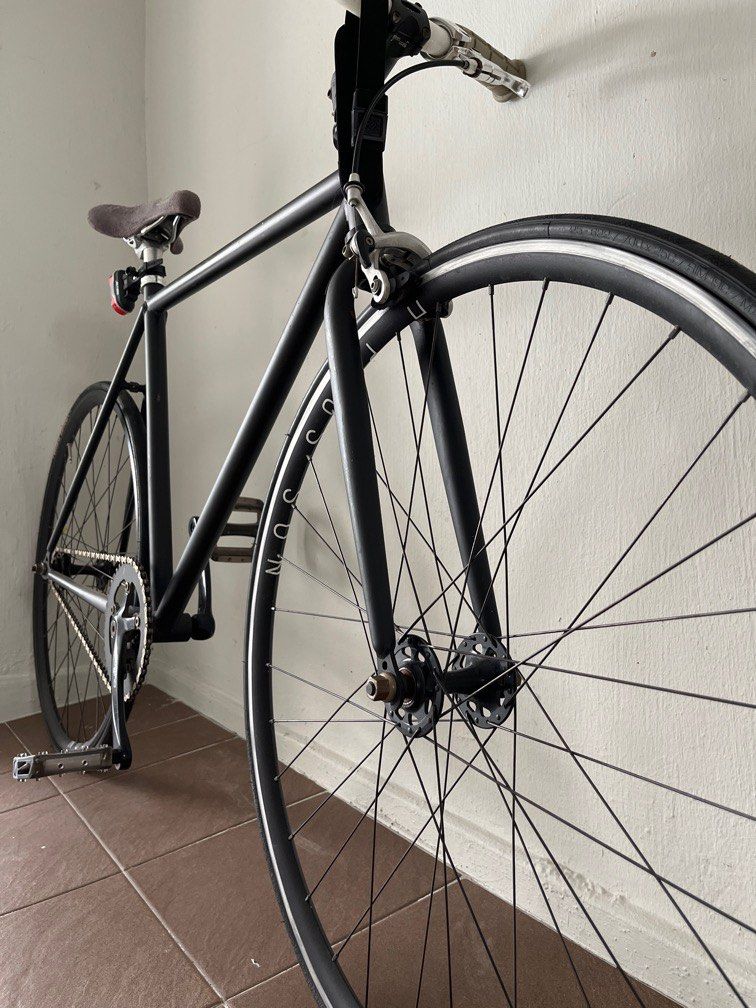 Black Fixed Gear Bicycle with H PLUS SON Archetype Rims, Sports ...