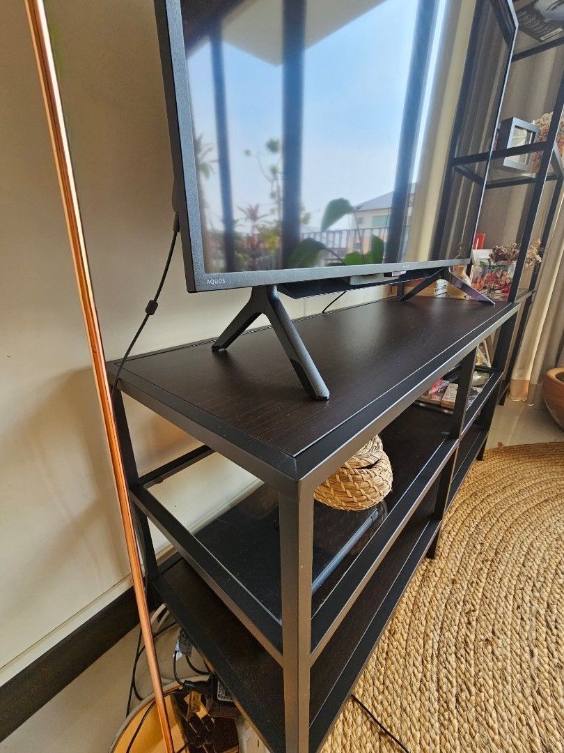 Vittsjo ikea Black TV console, Furniture & Home Living, Furniture, TV Consoles on Carousell