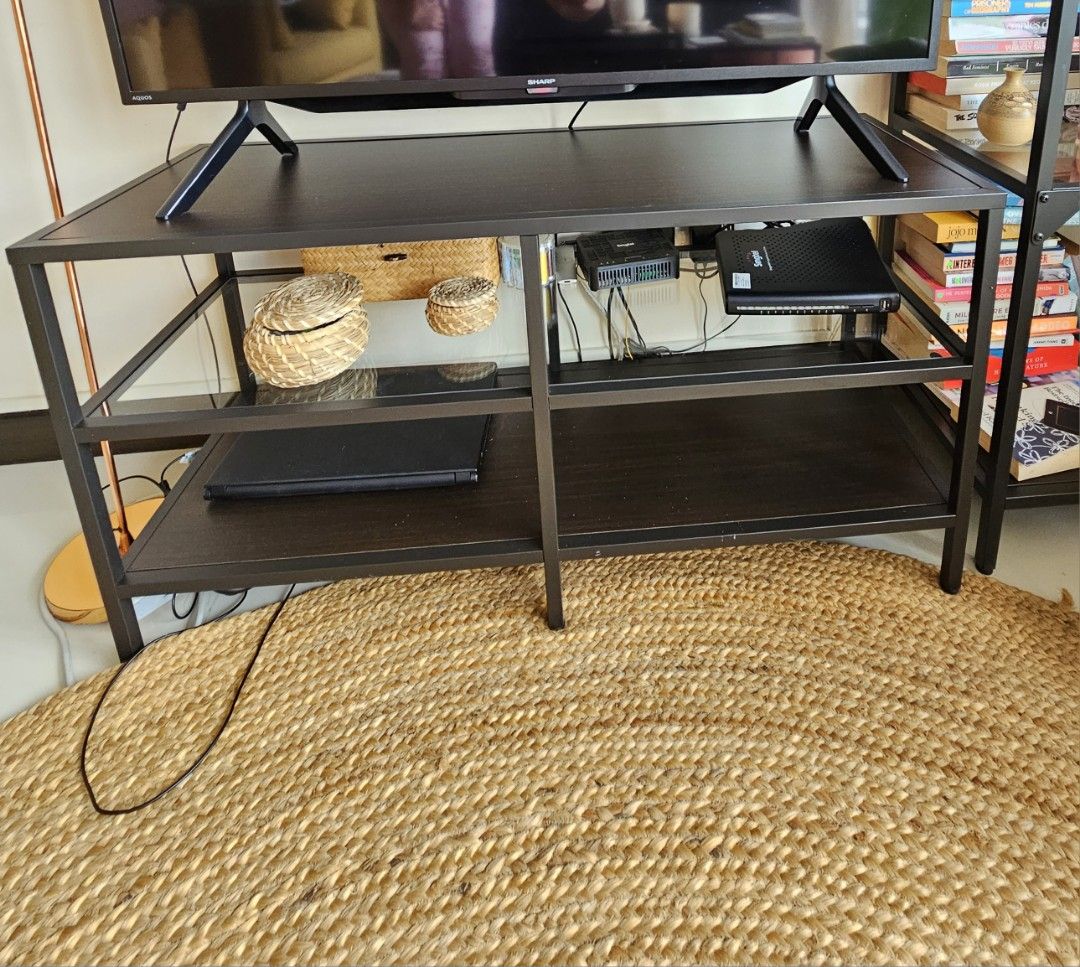 Vittsjo ikea Black TV console, Furniture & Home Living, Furniture, TV Consoles on Carousell