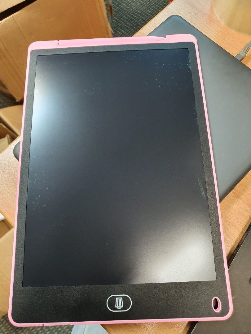 C2) 12 inch LCD writing tablet(pink/black), Babies & Kids, Baby Nursery ...