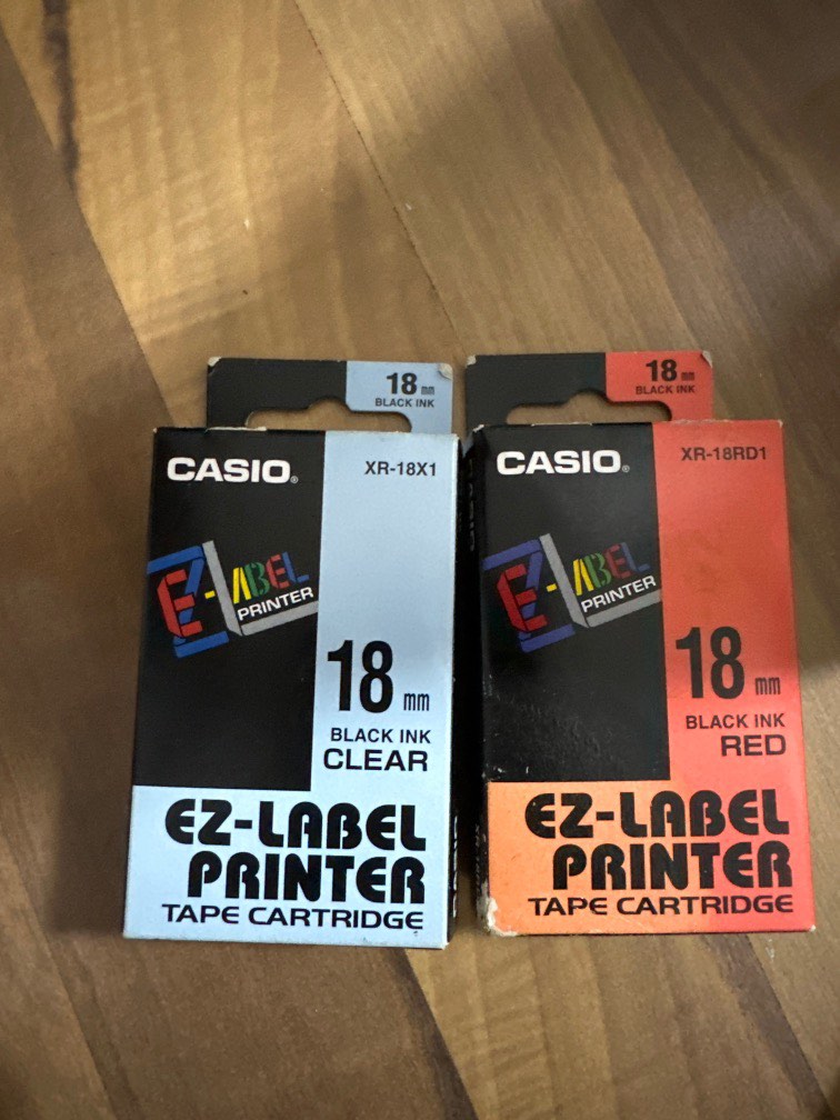 Casio label cartridge 18mm clear and red, Computers & Tech, Printers ...