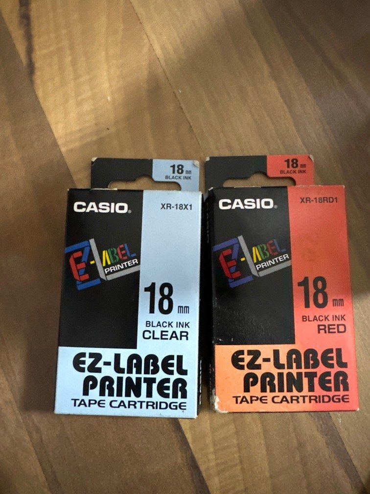 Casio label cartridge 18mm clear and red, Computers & Tech, Printers ...