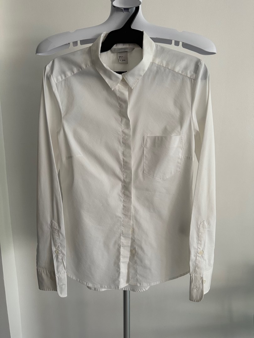 Classic white button down shirt, Women's Fashion, Tops, Shirts on Carousell