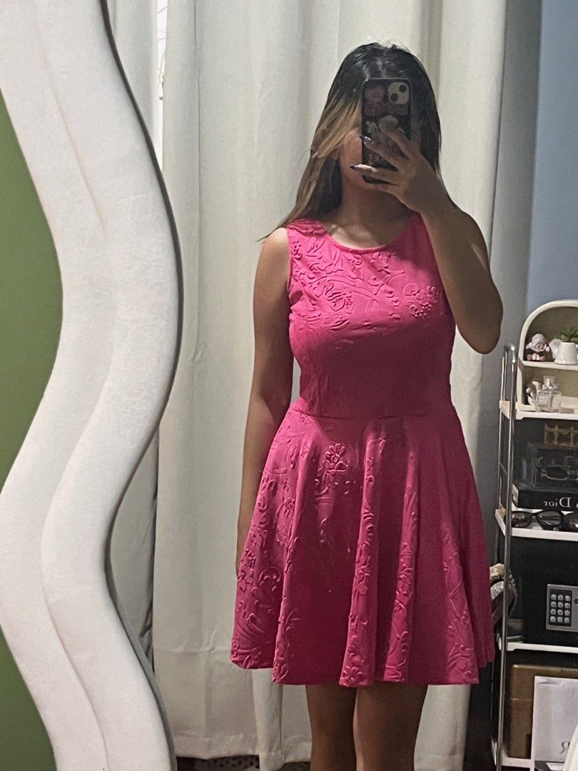 Classy Detailed Barbie Pink Mini Dress, Women's Fashion, Dresses & Sets ...
