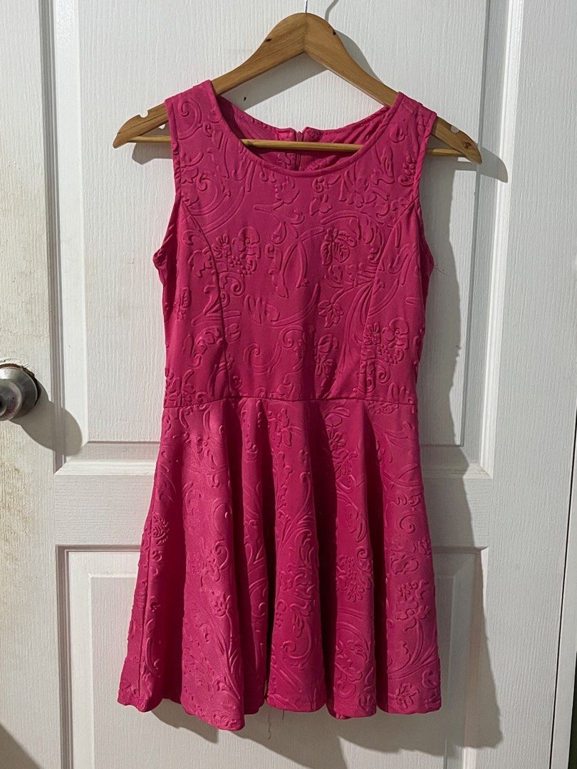 Classy Detailed Barbie Pink Mini Dress, Women's Fashion, Dresses & Sets ...