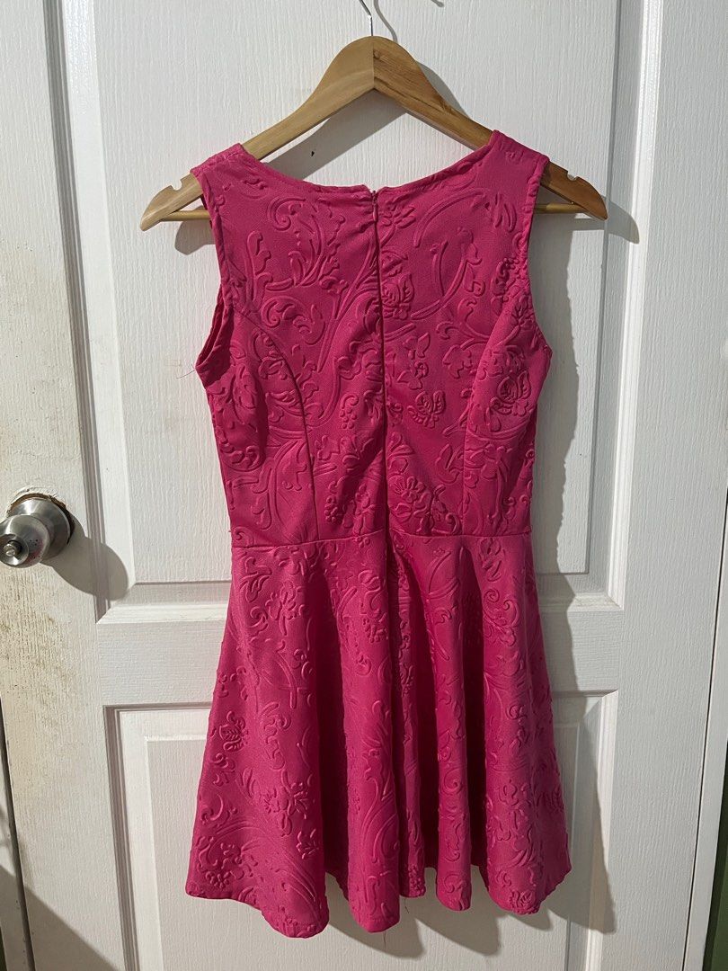 Classy Detailed Barbie Pink Mini Dress, Women's Fashion, Dresses & Sets ...