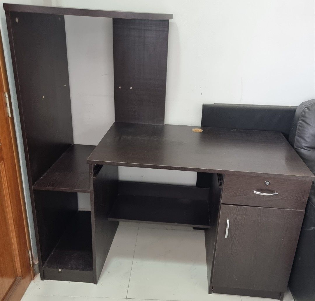 Computer Table Black Color, Furniture & Home Living, Furniture, Tables ...