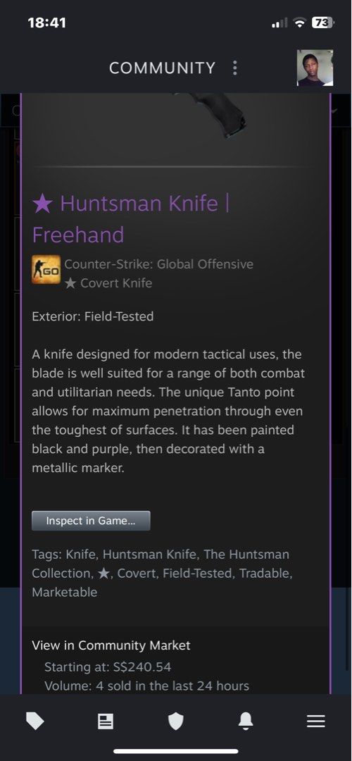 CSGO HUNTSMAN KNIFE FREEHAND , Video Gaming, Gaming Accessories, In ...