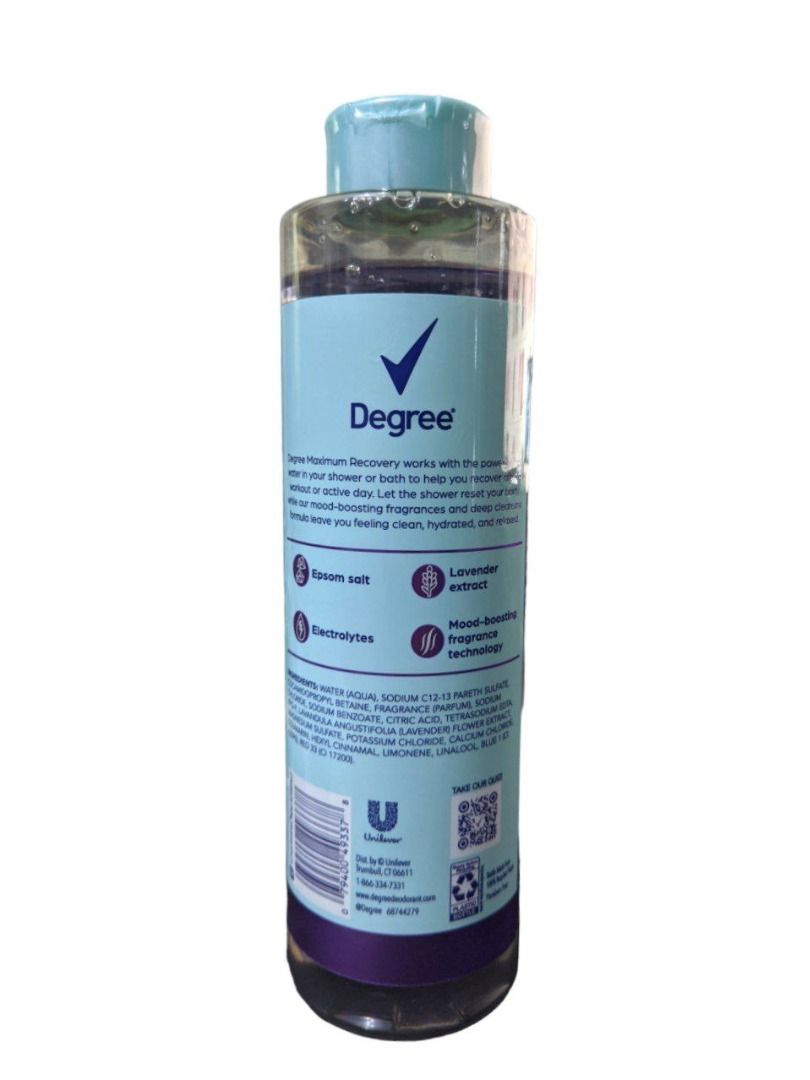 Degree Maximum Recovery Post-Workout Liquid Body Wash Lavender 650mL ...