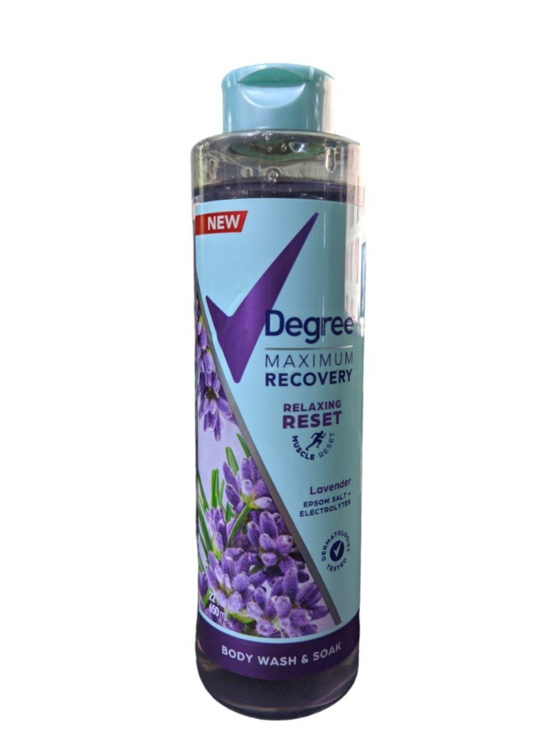 Degree Maximum Recovery Post-Workout Liquid Body Wash Lavender 650mL ...