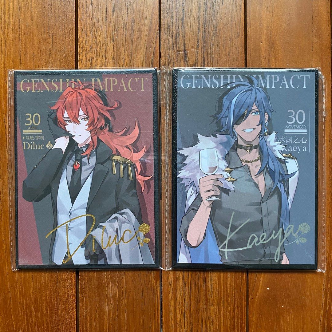 [DOUJIN/SET] Genshin Impact Kaeya Diluc Shikishi, Hobbies & Toys ...