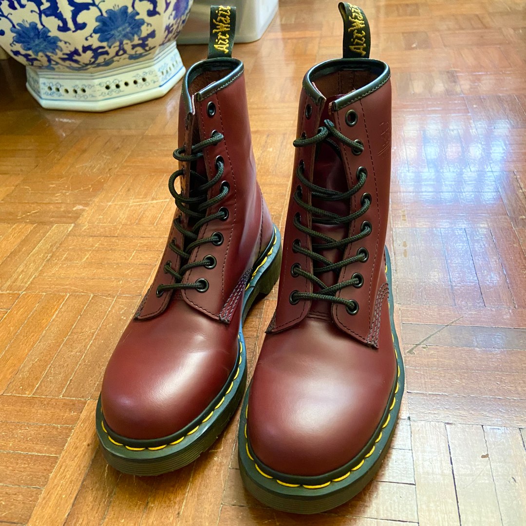 Dr. Martens 1460 UK4 Cherry Red Rouge Smooth, Women's Fashion, Footwear, Boots on Carousell