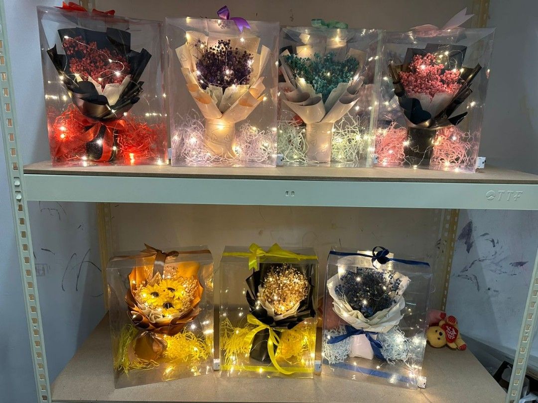 Led Flower Bouquet( free customise name), Food & Drinks, Gift Baskets ...