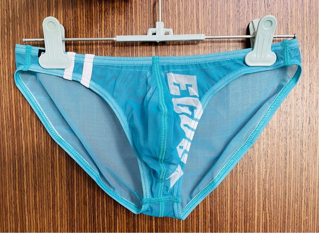 EGDE vertical mesh super low rise bikini, turquoise, Men's Fashion, Bottoms, New Underwear on ...