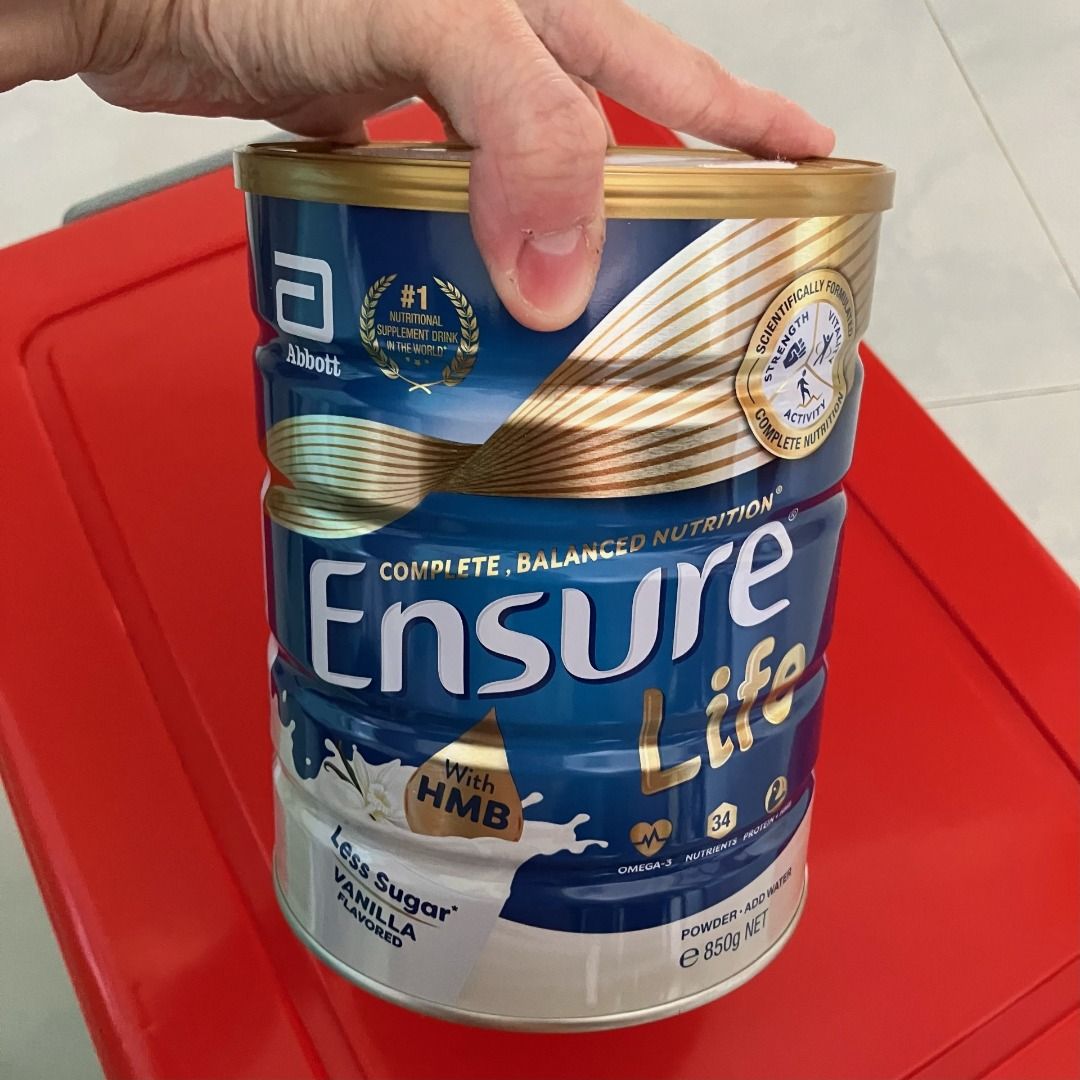 Ensure Life with HMB Less Sugar Vanilla powder 850g, Health & Nutrition ...