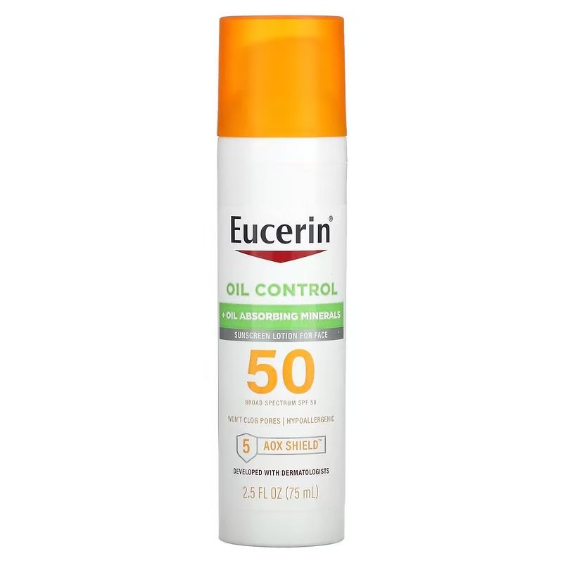 Eucerin Oil Control Sunscreen SPF 50 with Oil Absorbing Minerals Broad ...
