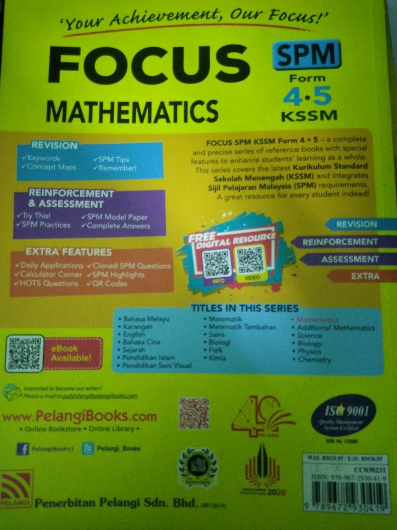 FOCUS MATHEMATICS FORM 4& 5, Hobbies & Toys, Books & Magazines ...