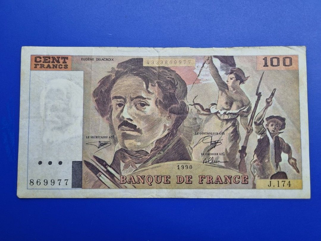 France 1990 100 francs note, Hobbies & Toys, Memorabilia & Collectibles ...