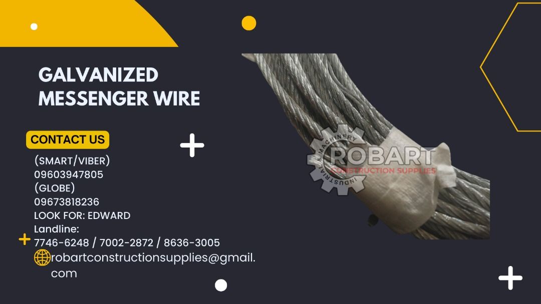 GALVANIZED MESSENGER WIRE, Commercial & Industrial, Construction ...
