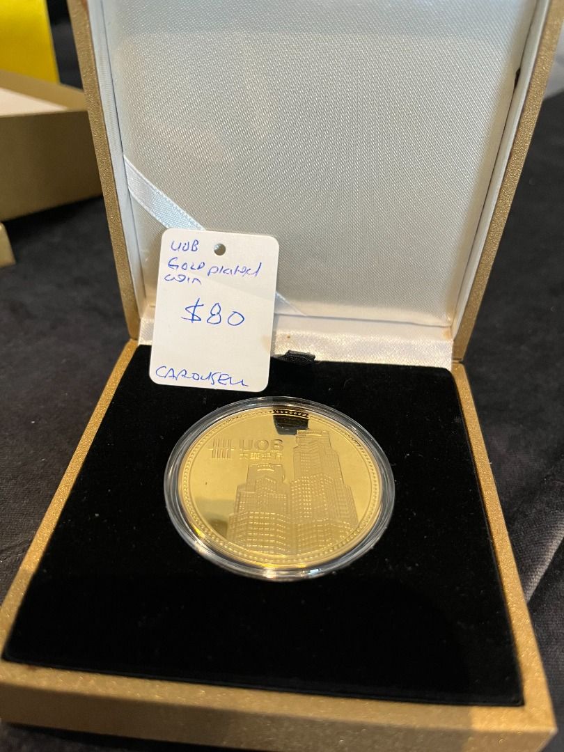 Gold plated coin - UOB anniversary, Hobbies & Toys, Memorabilia ...