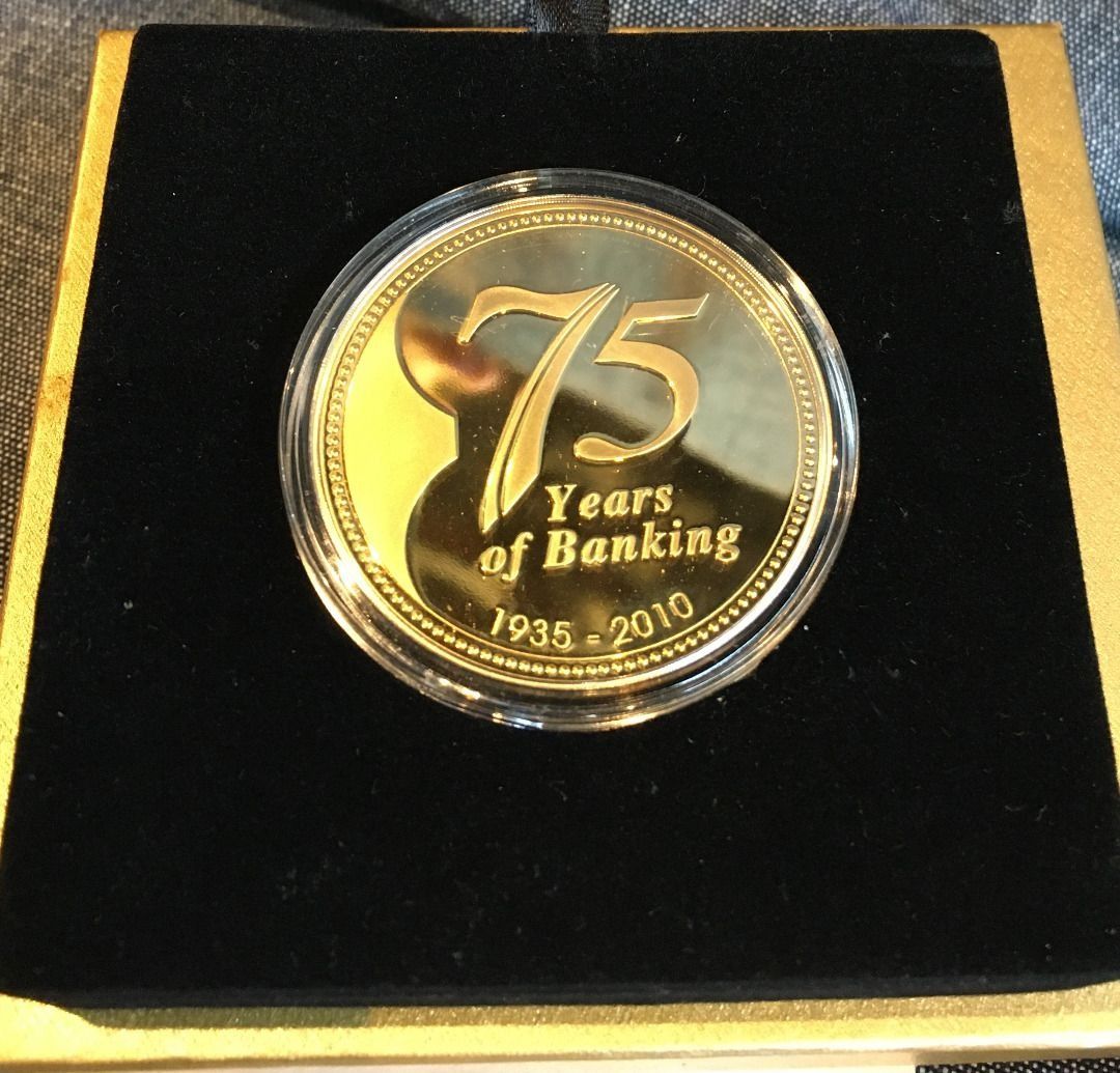 Gold plated coin - UOB anniversary, Hobbies & Toys, Memorabilia ...