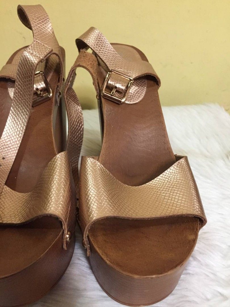 GOSSIP BRONZE AND GOLD WEDGES, Women's Fashion, Footwear, Wedges on ...
