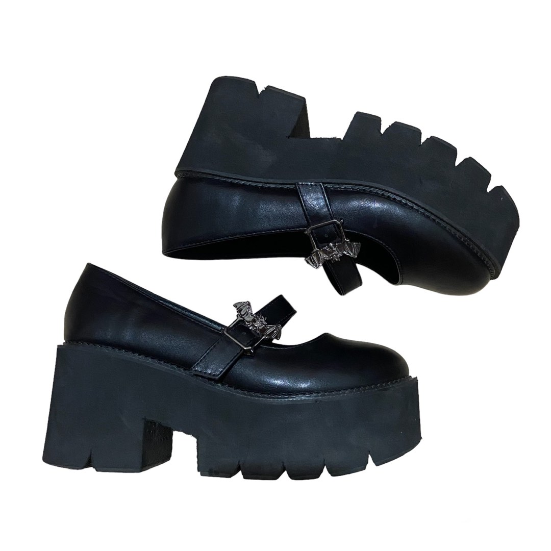 goth grunge black mary janes platforms, Women's Fashion, Footwear ...