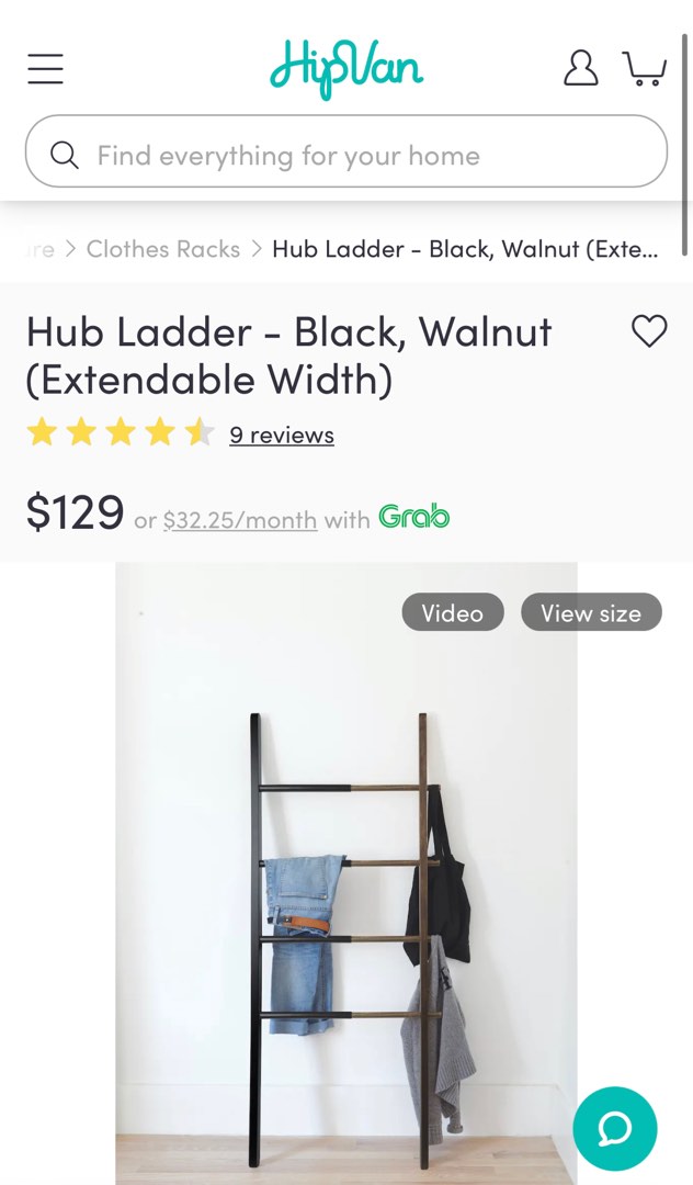 Hipvan Hub Ladder in Black/Walnut, Furniture & Home Living, Furniture ...
