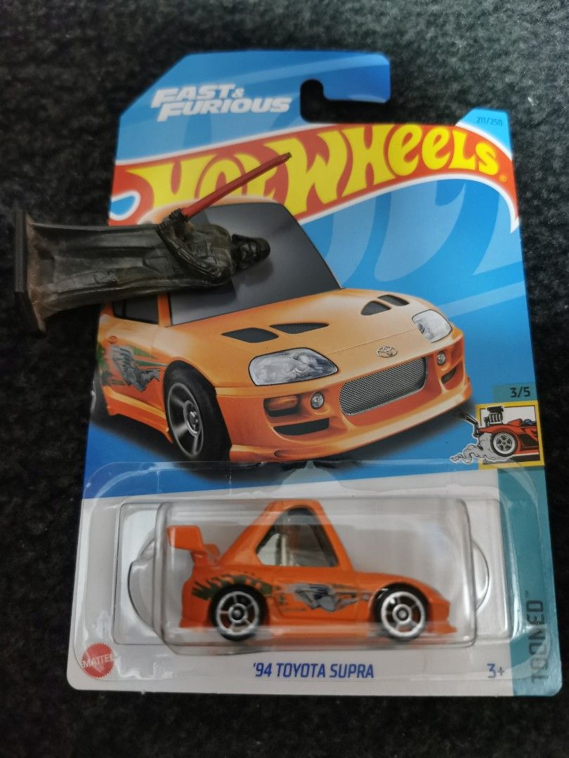 Hotwheels 94 toyota supra tooned, Hobbies & Toys, Toys & Games on Carousell