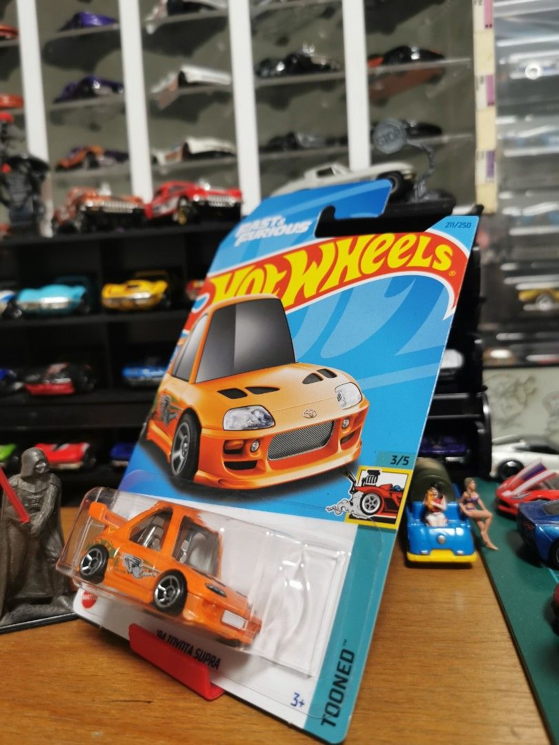 Hotwheels 94 toyota supra tooned, Hobbies & Toys, Toys & Games on Carousell