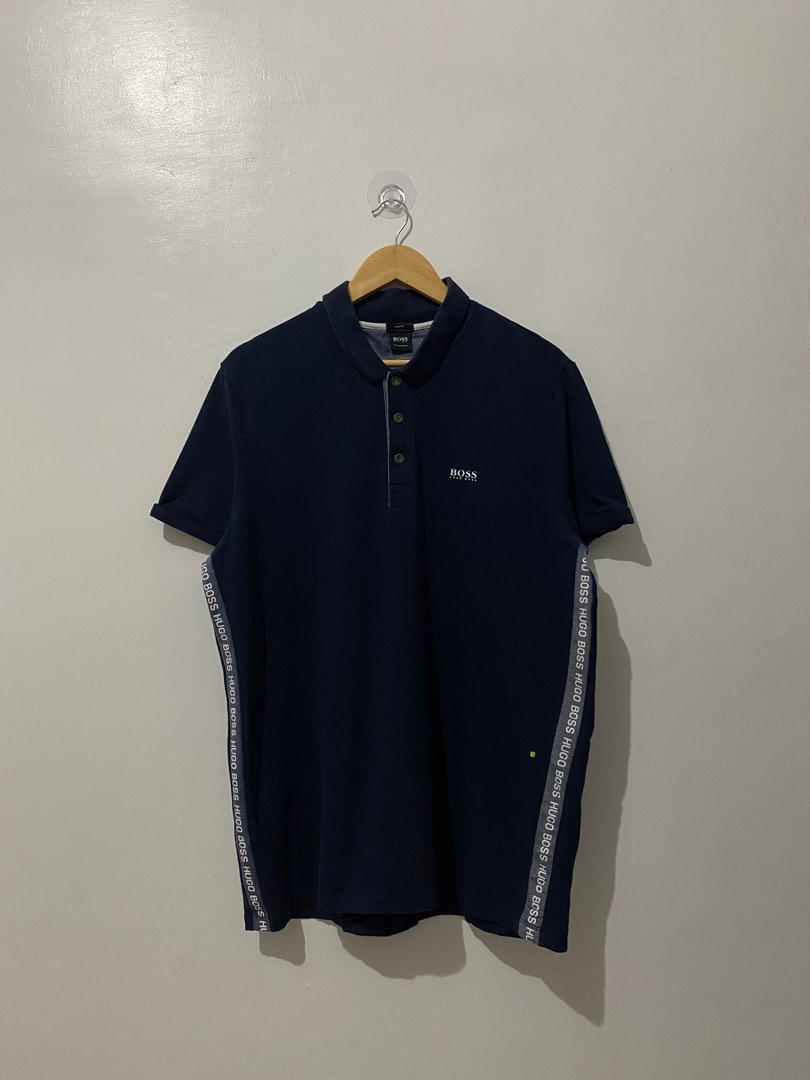 HUGO BOSS SIDE TAPE SCRIPT POLO SHIRT, Men's Fashion, Tops & Sets ...