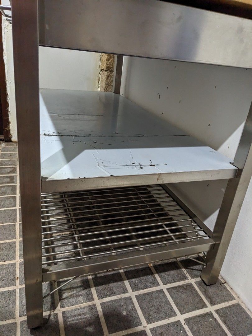 IKEA RIMFORSA Stainless Steel Bamboo Work Bench, Furniture & Home ...