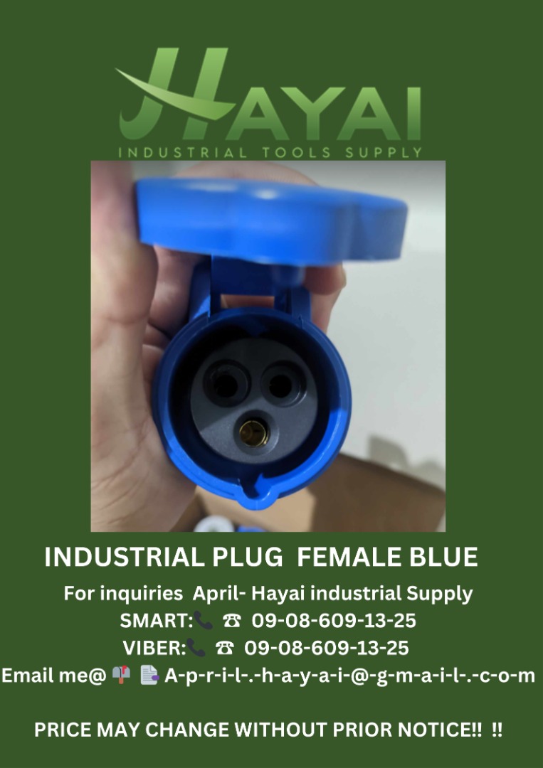 Industrial plug female blue, Commercial & Industrial, Construction ...