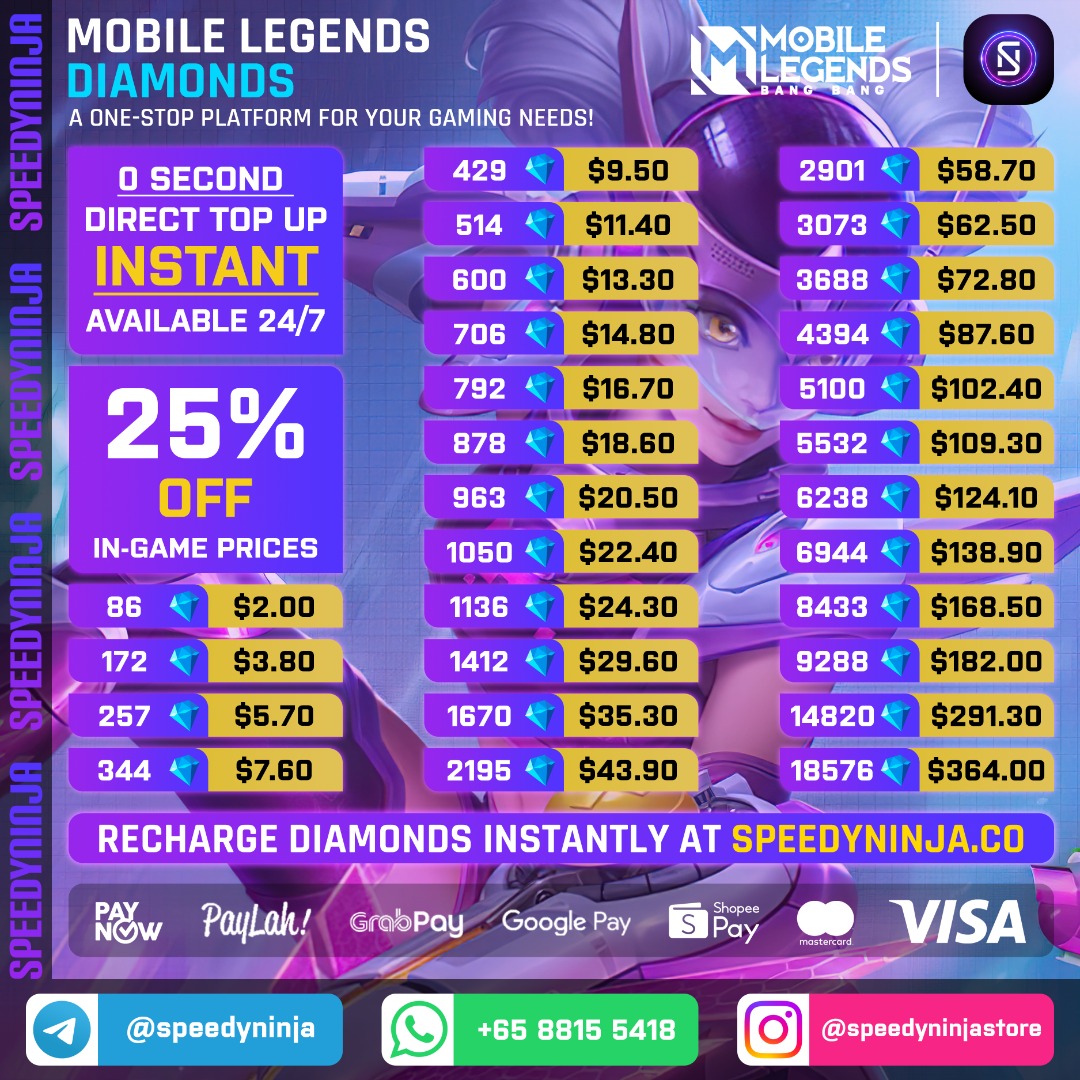 [INSTANT 24/7] Cheapest & Instant Mobile Legends Diamonds Top Up | top ...