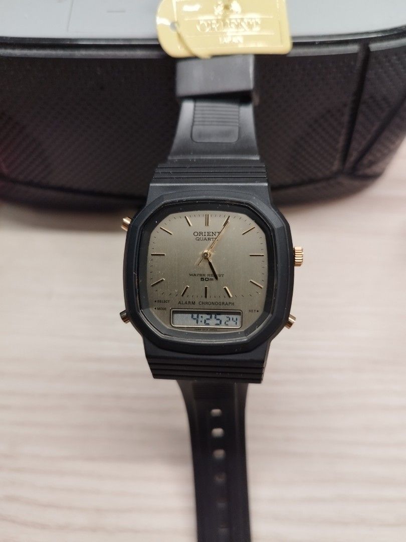 Jam Orient Japan anadigi dual time vintage not Casio, Fesyen Pria, Jam ...