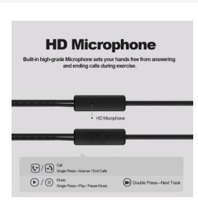 JBL C100SI WIRED IN EAR HEADPHONE WITH MIC JBL SIGNATURE SOUND FC3105 Audio Earphones On