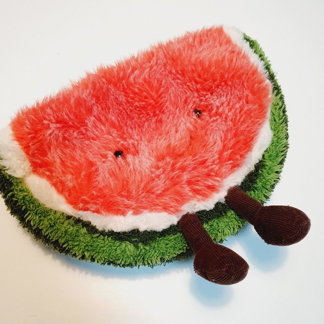 JELLYCAT Watermelon Pouch, Hobbies & Toys, Toys & Games on Carousell