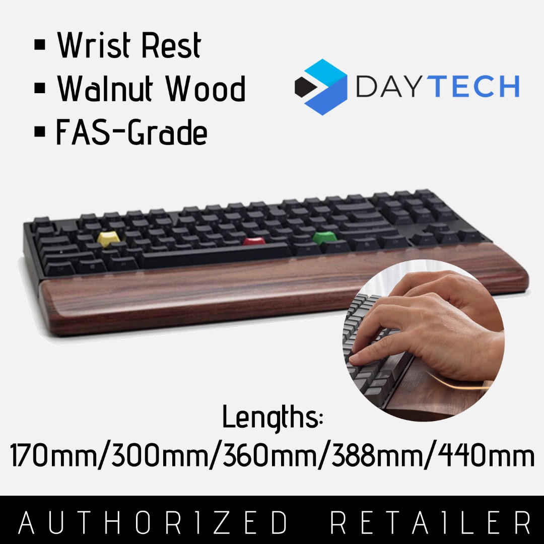 Keyboard Wrist Rest - Premium Walnut Wood | Suitable for 60%, 65%, 75% ...