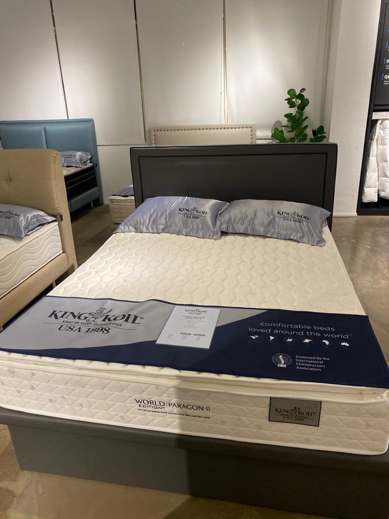 King koil world edition paragon 2 latex mattress in queen, Furniture ...