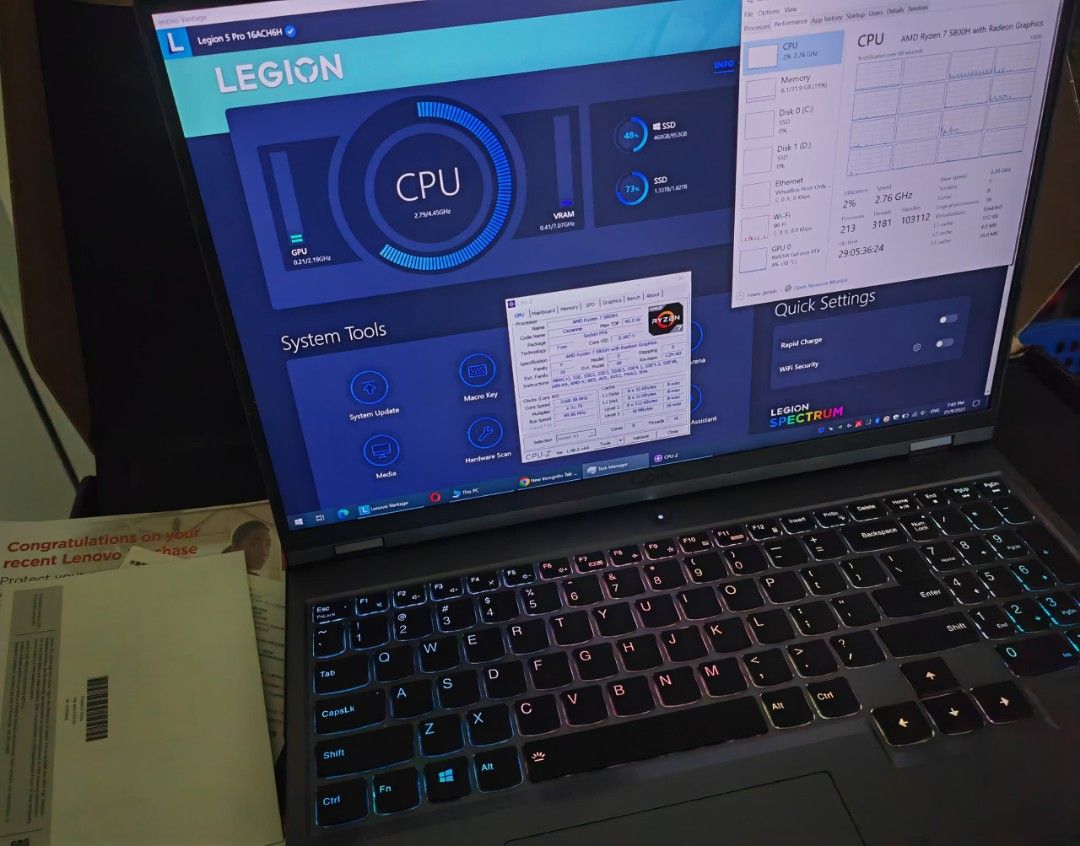 RTX 3070 Legion 5 Pro Laptop Gaming - 32GB Ram - 3TB (3000GB) Nvme SSD ...