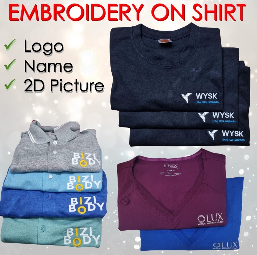 Logo Embroidery Logo Stitches T Shirt Chef Jacket, Hobbies & Toys ...