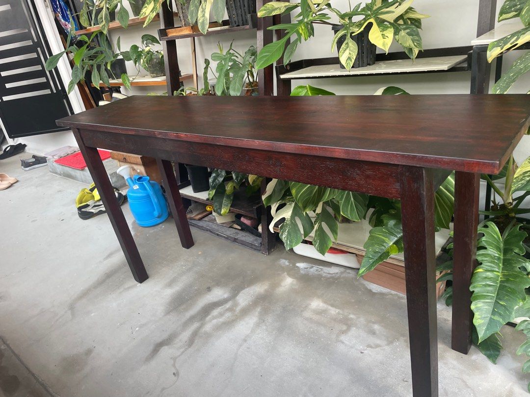 Long slim walkway console 150/34/74cm with free Delivery solid wood ...
