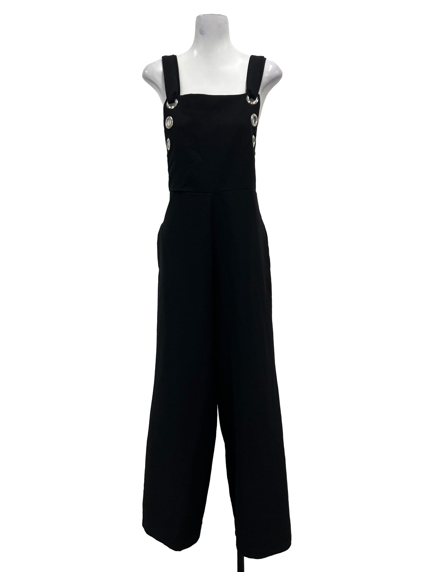 Mango Black Cross Open Back Jumpsuit Overall, Women's Fashion, Dresses ...