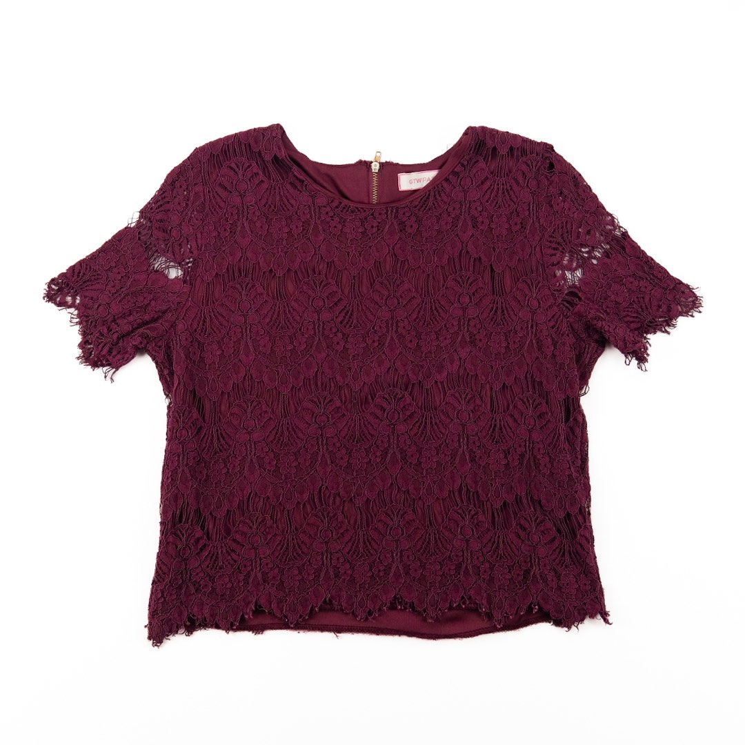 Maroon top, Women's Fashion, Tops, Blouses on Carousell