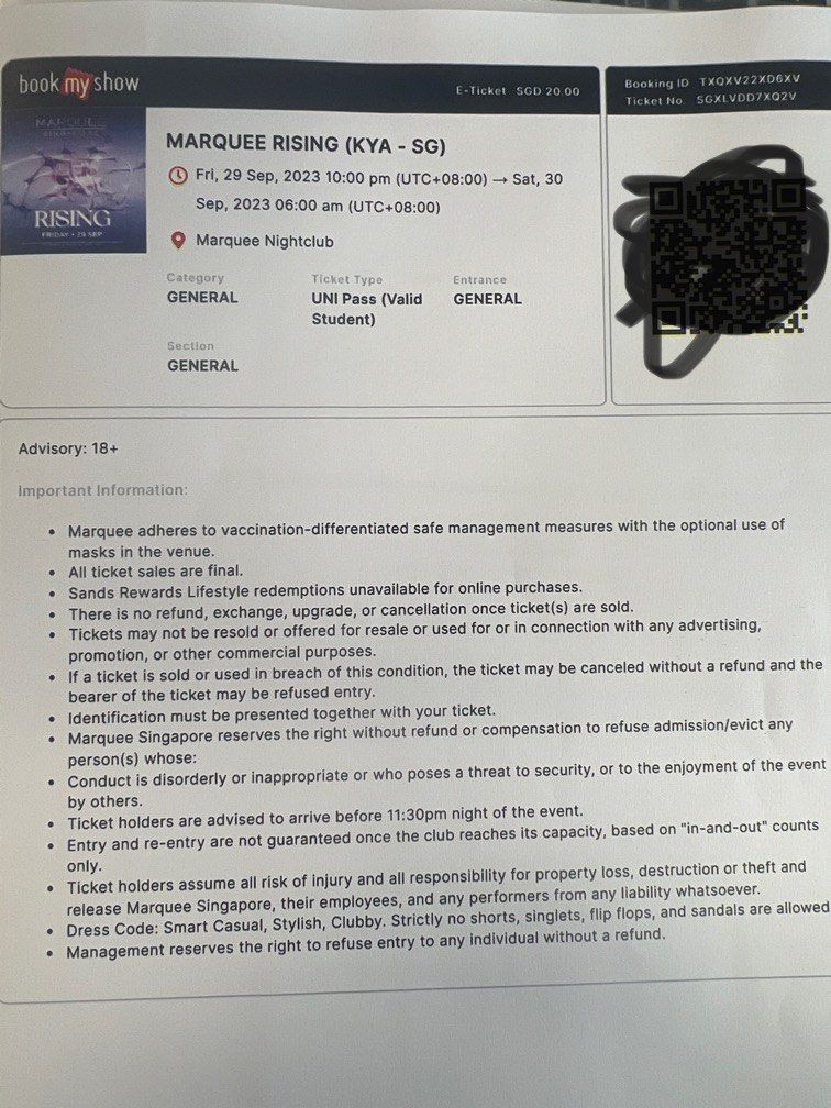 Marquee Rising Uni student ticket, Tickets & Vouchers, Event Tickets on ...