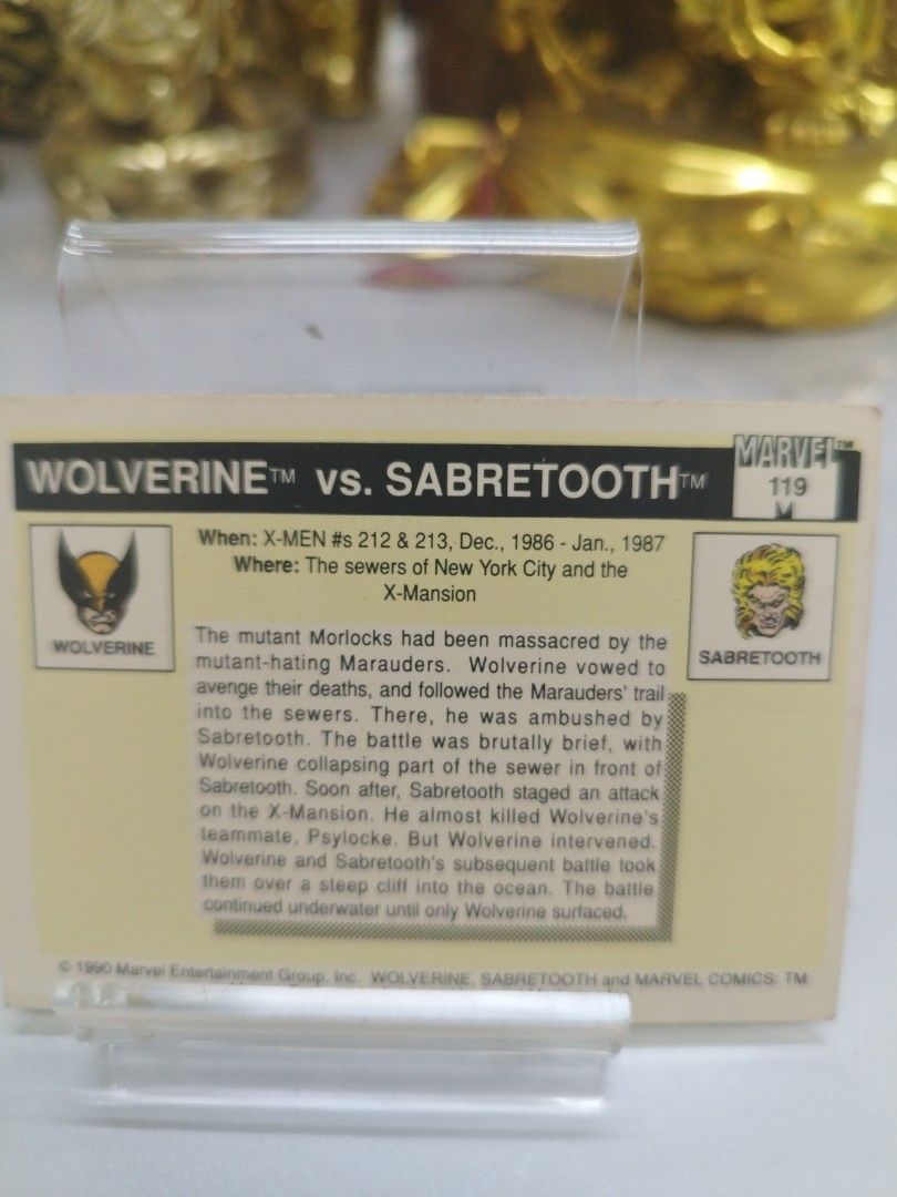MARVEL COMICS Famous Battles Wolverine Vs. sabretooth Collectible ...